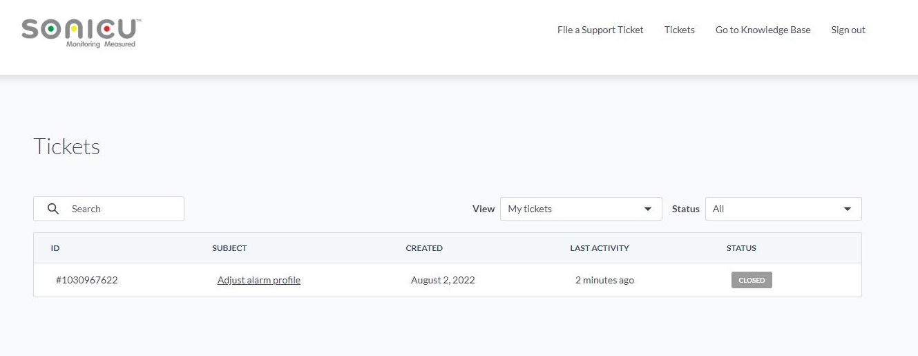 How to check your Support Ticket Status with Sonicu