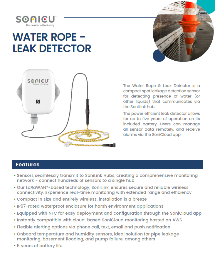 S-Series Wireless Water Puck Data Sheet