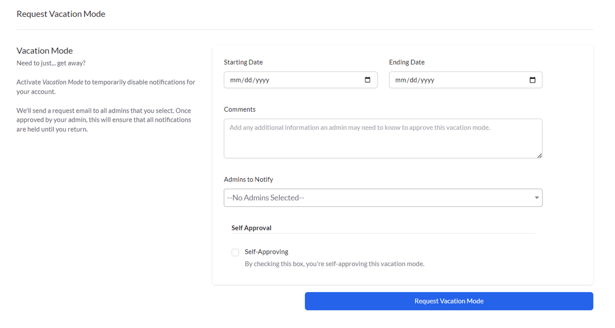 Admin User Training: How to use Vacation Mode